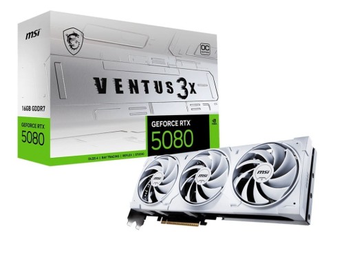MSI Karta graficzna GeForce RTX 5080 VENTUS 3X OC WHITE 16G GDDR7 ...